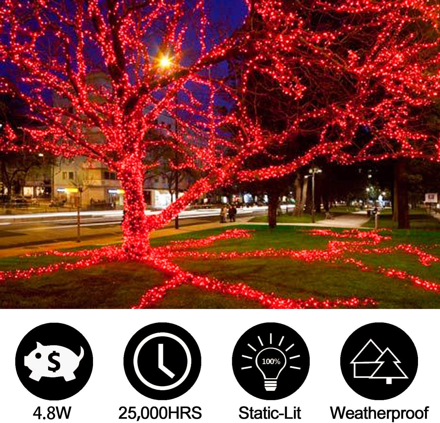 Red String Light 100 LED 120V — LED Rope Lights Canada